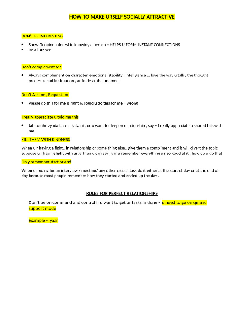 How To Make Urself Socially Attractive | PDF