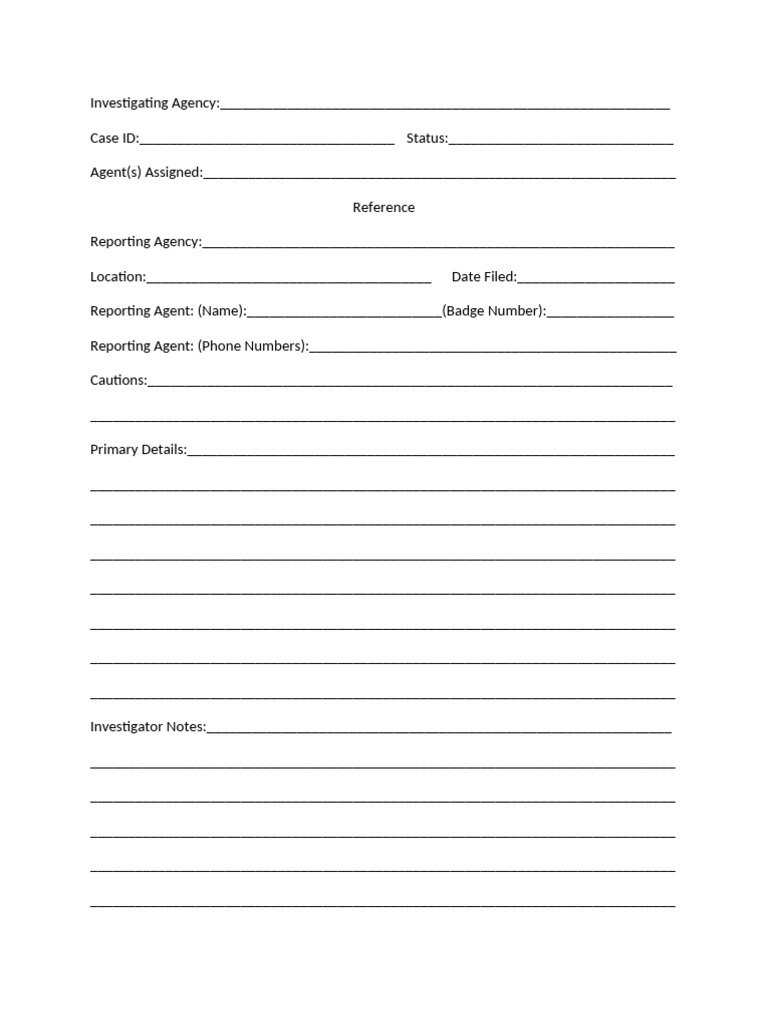 Case File Record Sheet | PDF