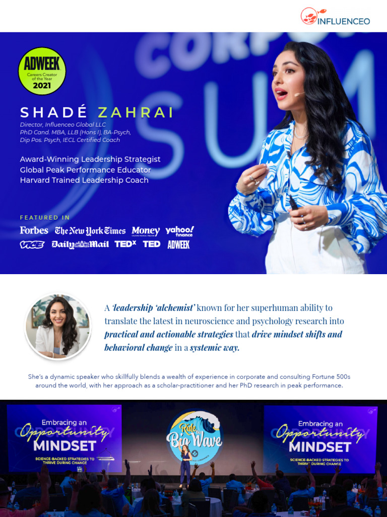 Shadé Zahrai - Speaker Brief - January 2024 | PDF | Psychology