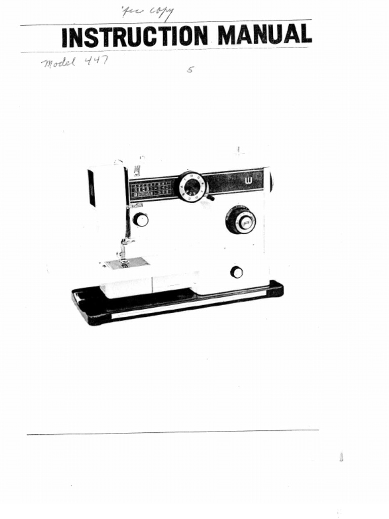 "White" Model 447 Sewing Machine Manual | PDF | Sewing Machine | Sewing