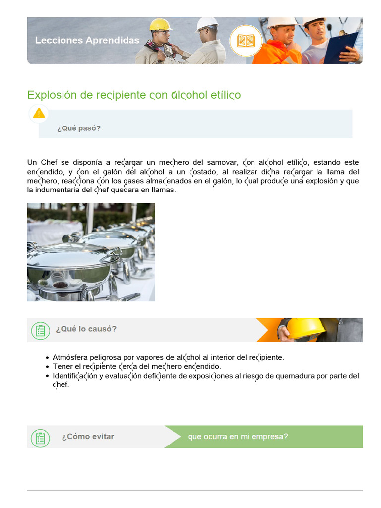 Explosión de Recipiente Con Alcohol Etílico | PDF