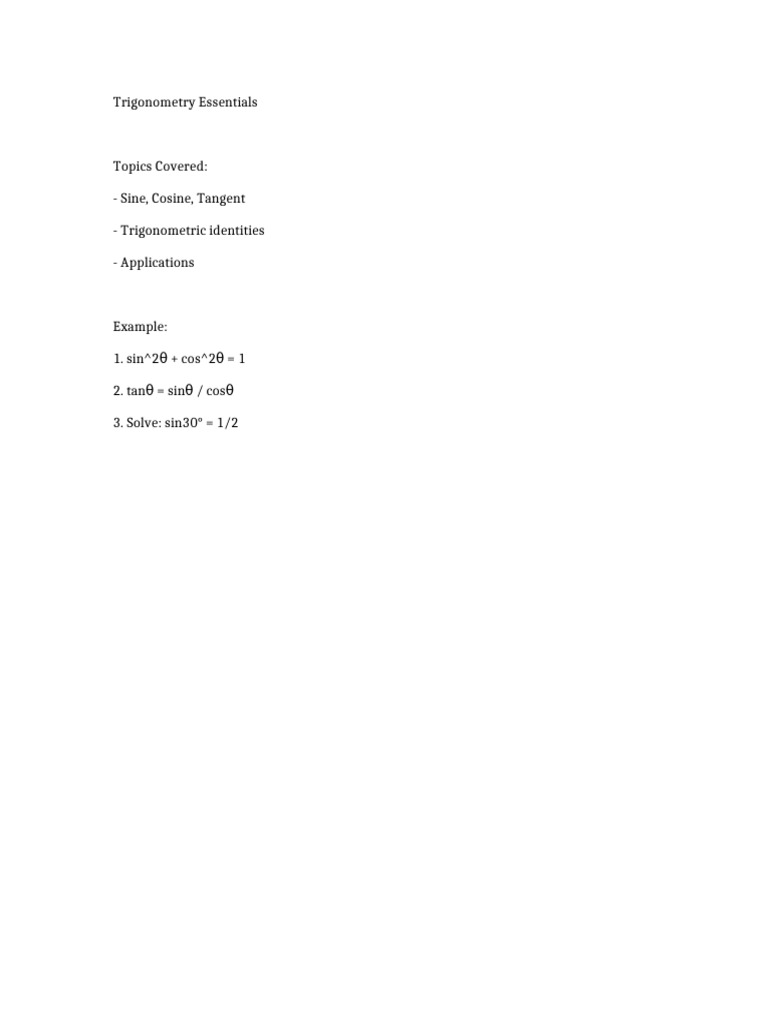 Trigonometry Essentials | PDF