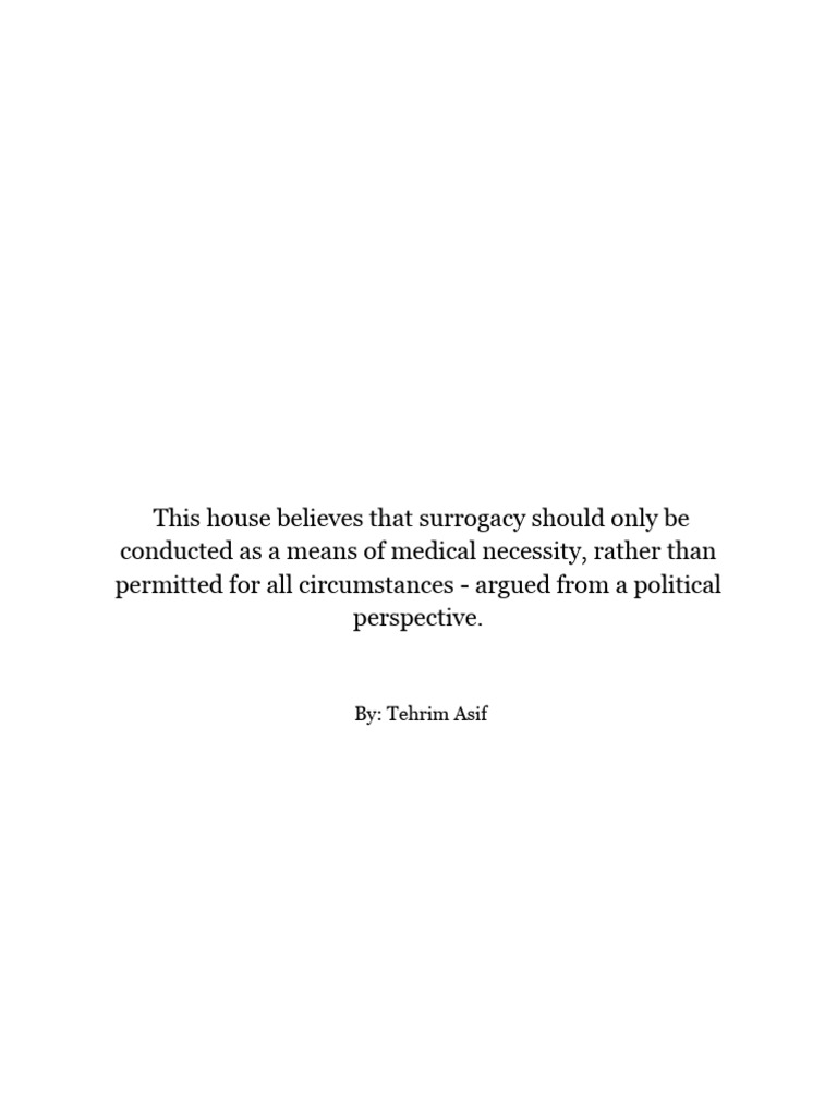 Tehrim Asif EPQ - Written Report | PDF | Surrogacy | In Vitro Fertilisation