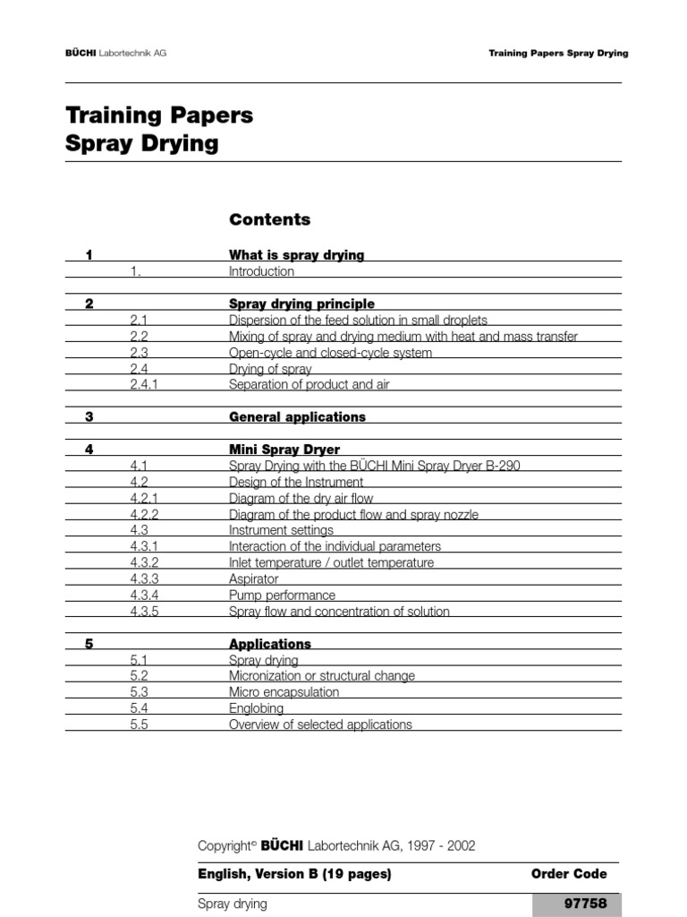 Training Papers Spray Drying en | PDF | Evaporation | Temperature