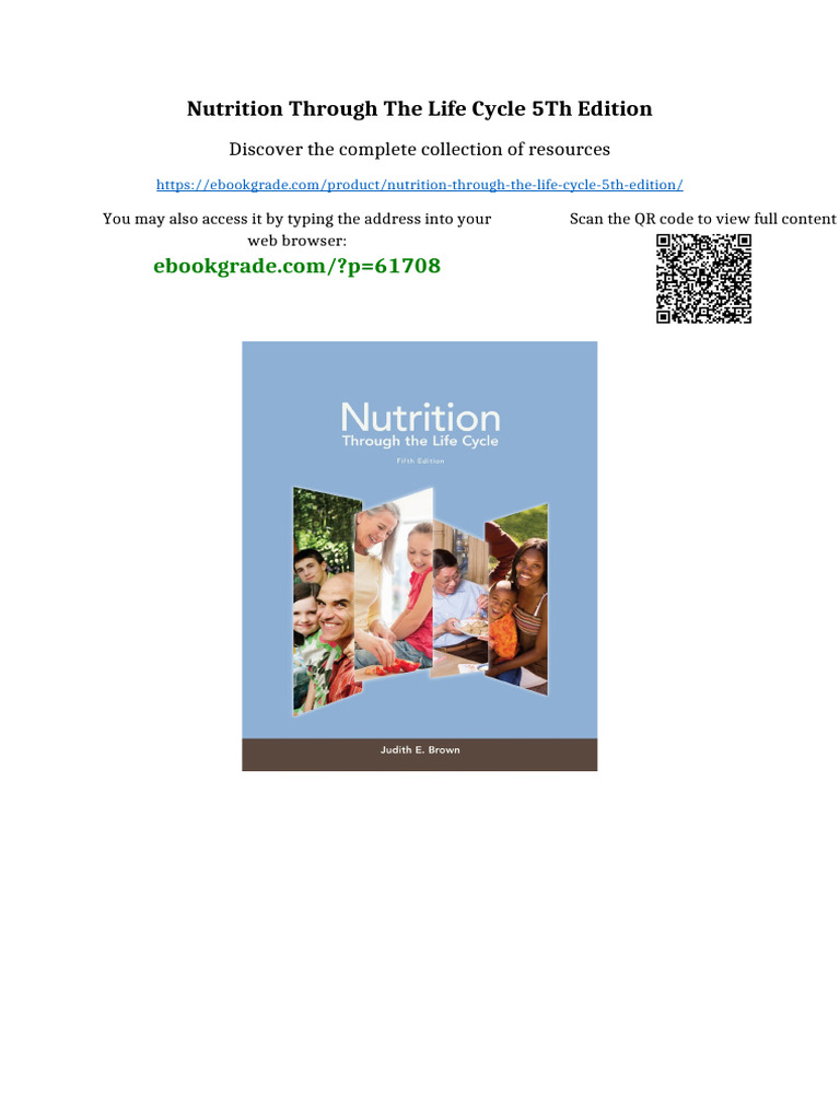 Nutrition Through The Life Cycle 5th Edition Full | PDF | Financial ...