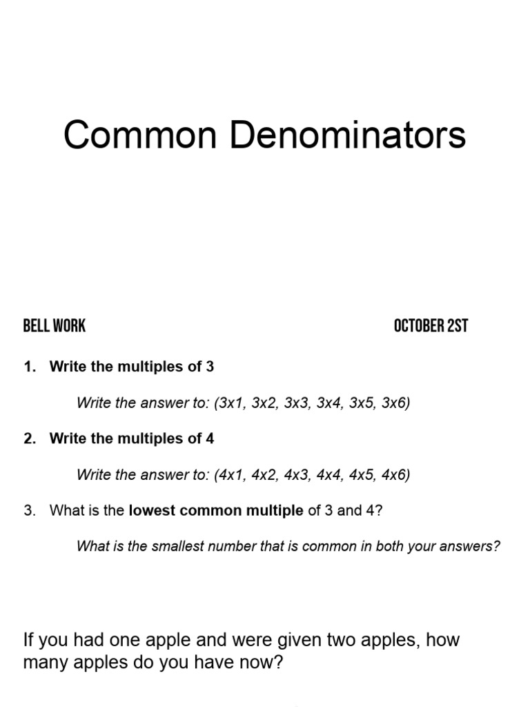 7, 7.1 - Common Denomiator | PDF