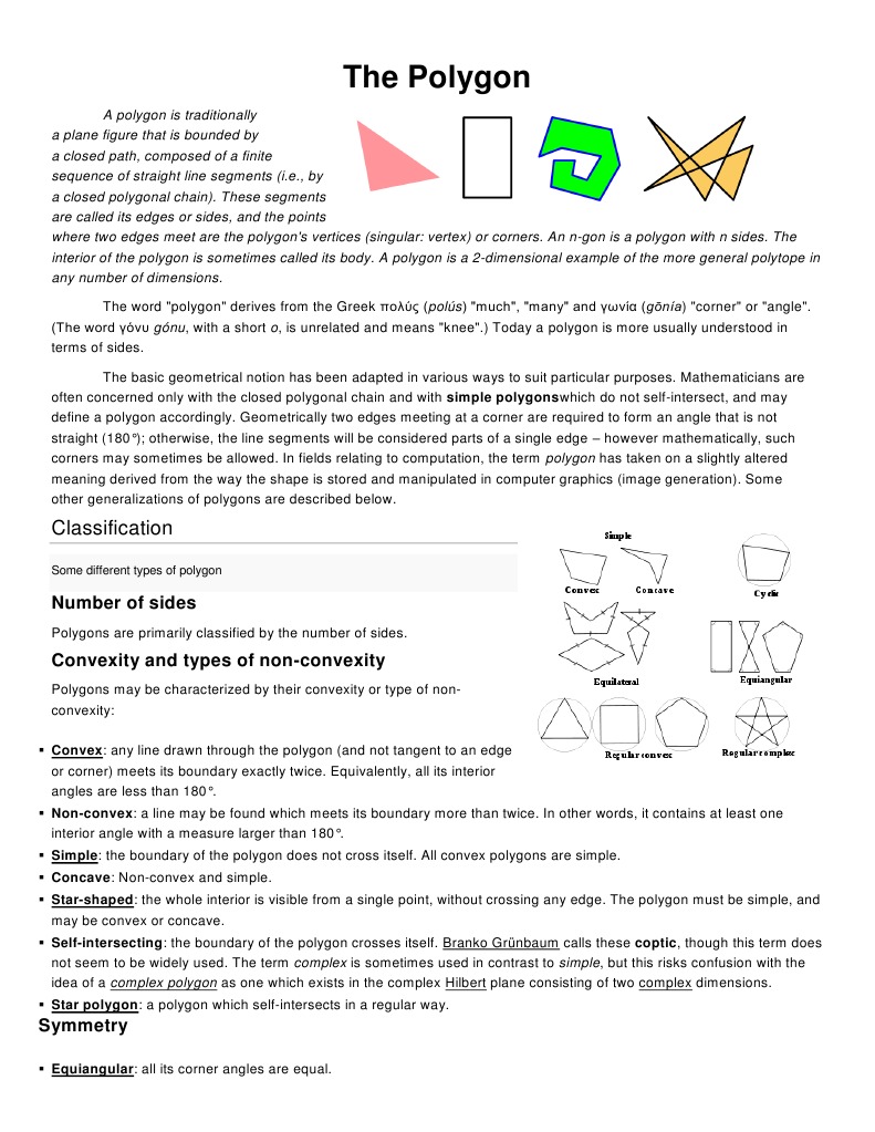 The Polygon: Classification | Polygon | Area
