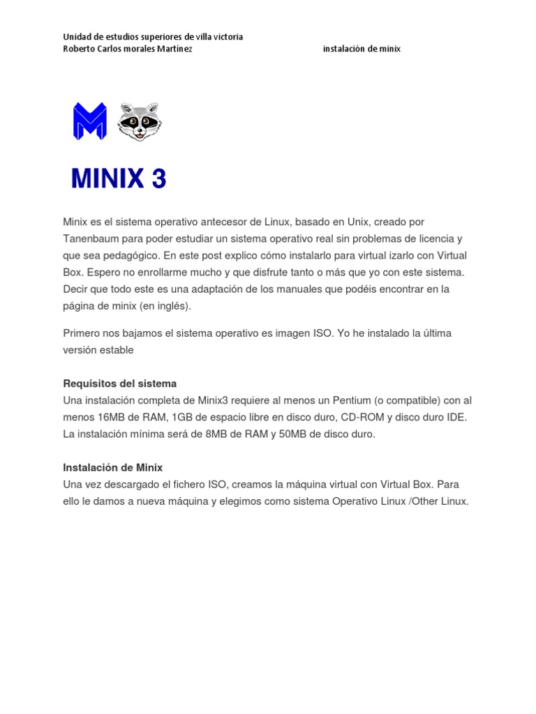 Minix 3 | PDF | Arranque | Contraseña