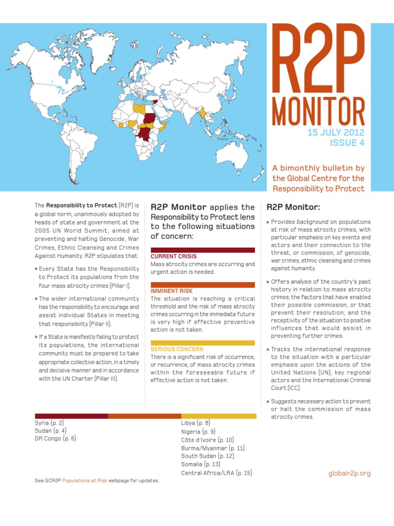 R2P Monitor July 2012 | PDF | Responsibility To Protect | Sudan