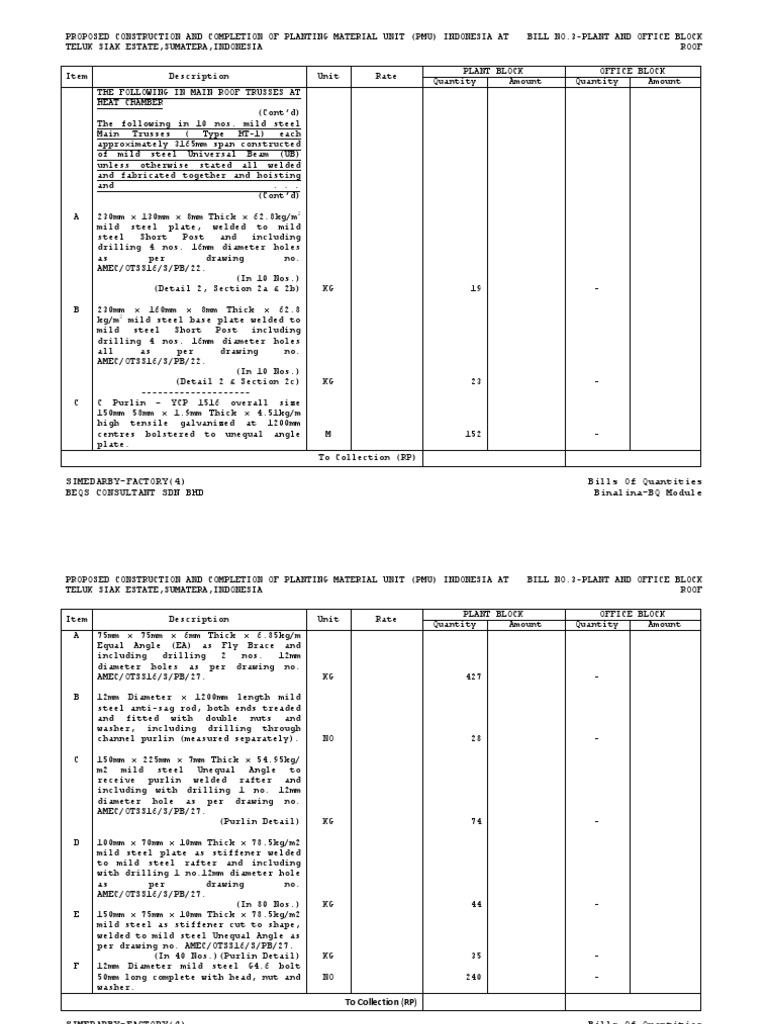 Proposed Construction and Completion of PMU in Indonesia | PDF | Truss ...