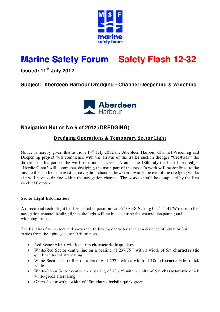 MSF Safety Flash 12.32 | PDF | Dredging | Shipping
