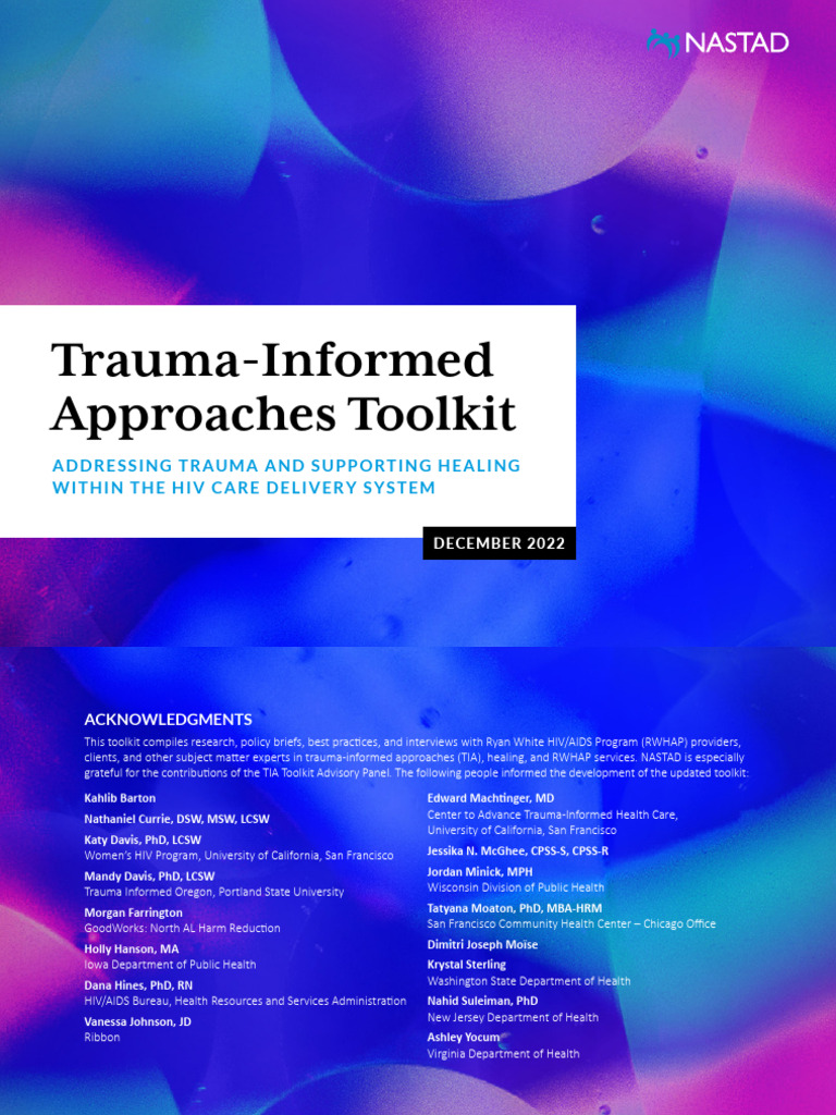 Trauma Informed Approaches Toolkit 2022 NASTAD | PDF | Psychological ...