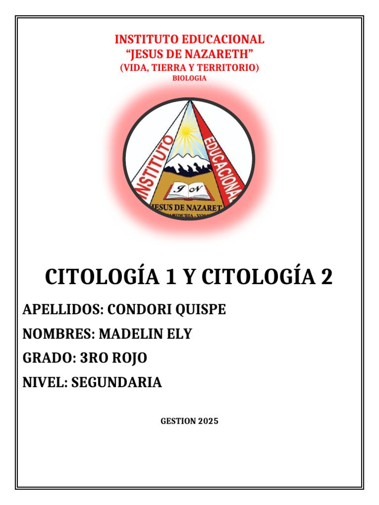 Citologia 1 y 2 Madelin | PDF | Biología Celular) | Tinción