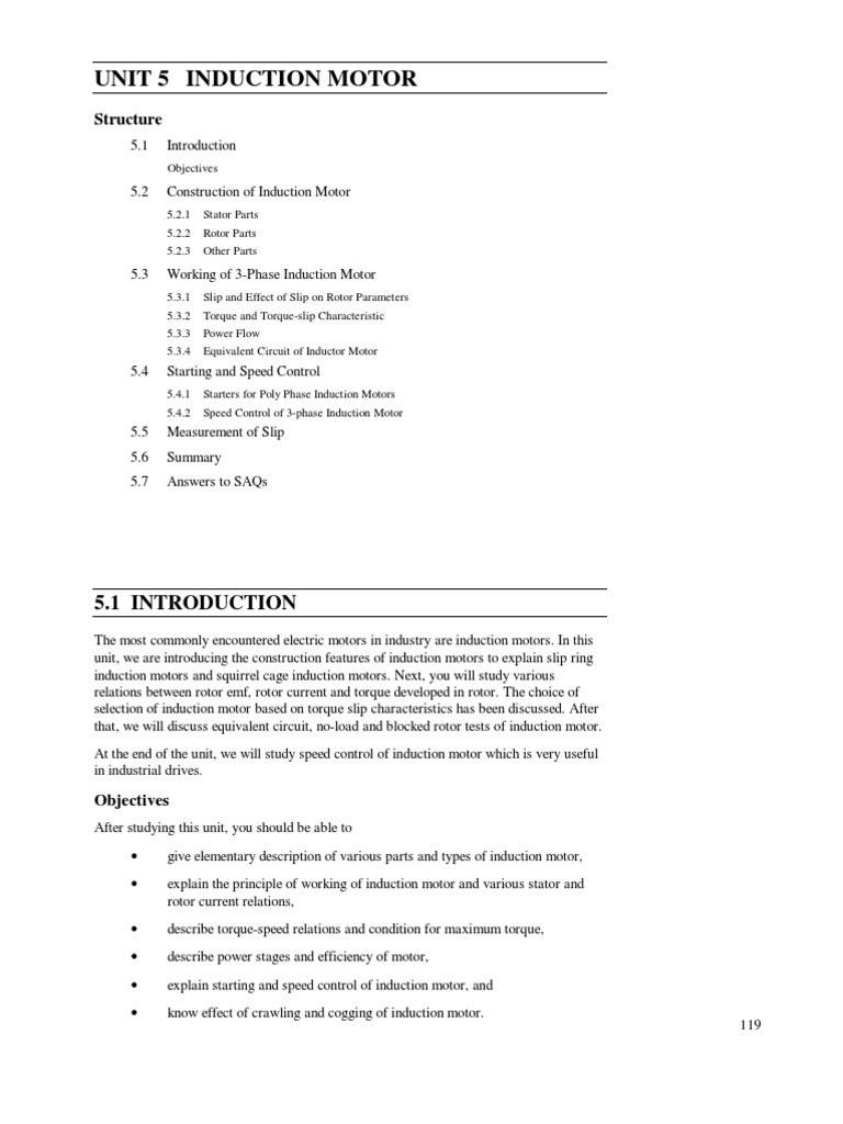 Unit 5 Induction Motor: Structure | PDF | Electric Motor | Magnetic Devices
