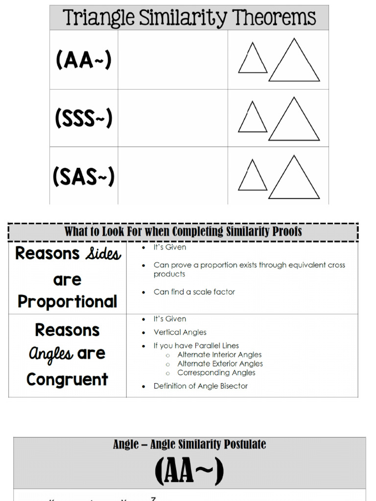 Triangle Similarity Theorems | PDF