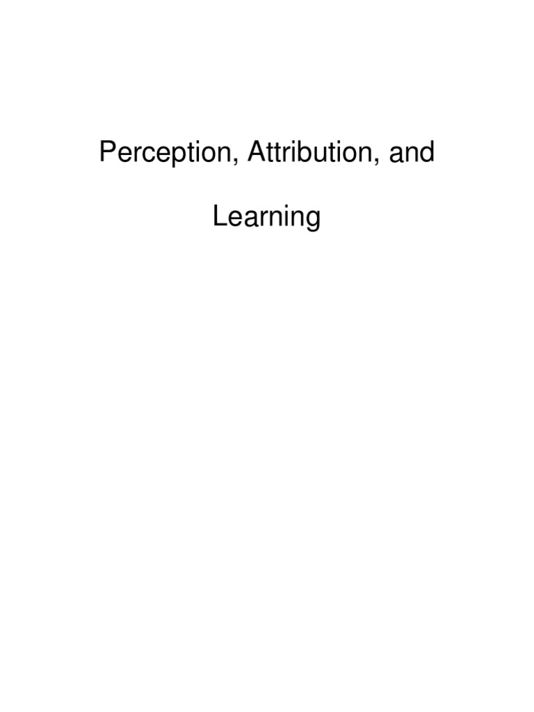 Perception Management 3 | PDF | Reinforcement | Schema (Psychology)