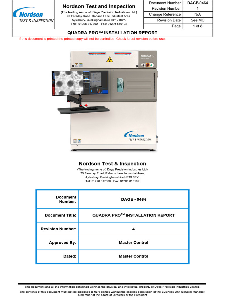 DAGE-0464-1 Quadra Pro Installation | PDF
