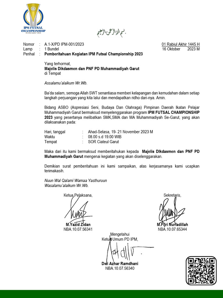 001-Pemberitahuan Majelis Dikdasmen Dan PNF | PDF