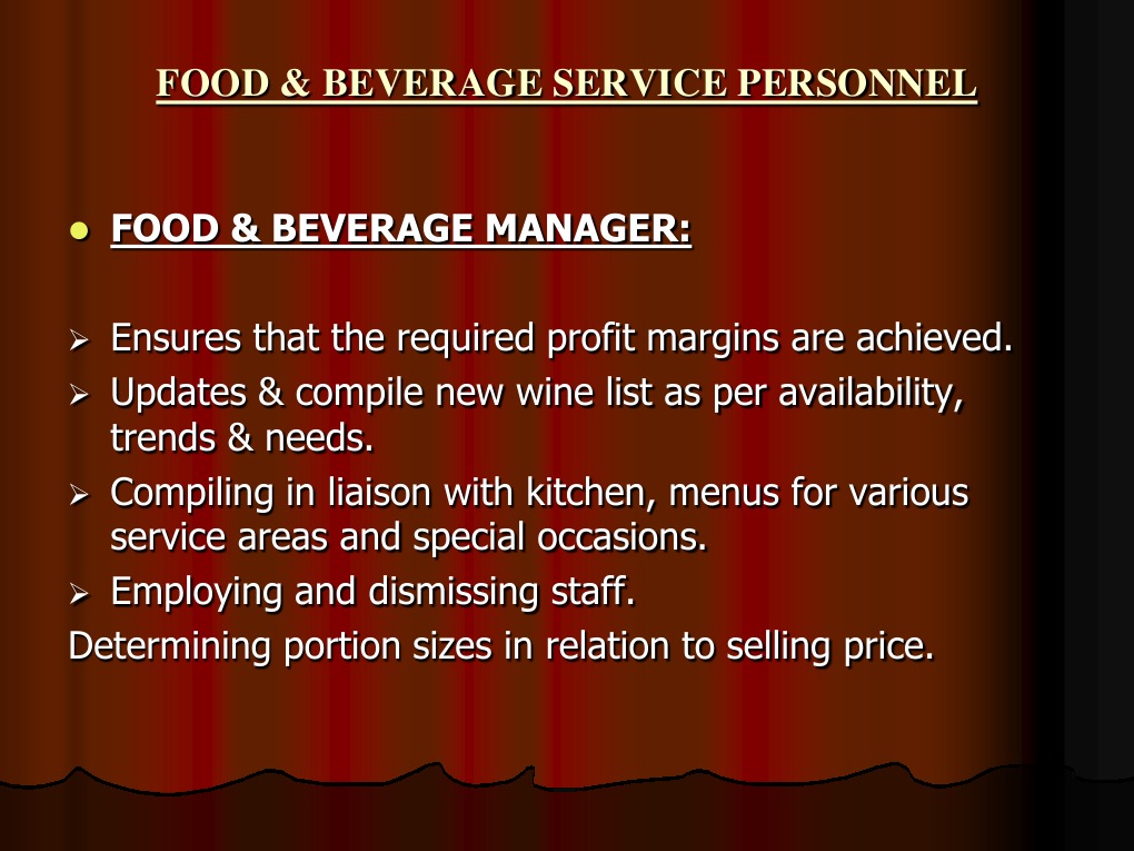 Food & Beverage Service Hierarchy | PDF | Waiting Staff | Bar