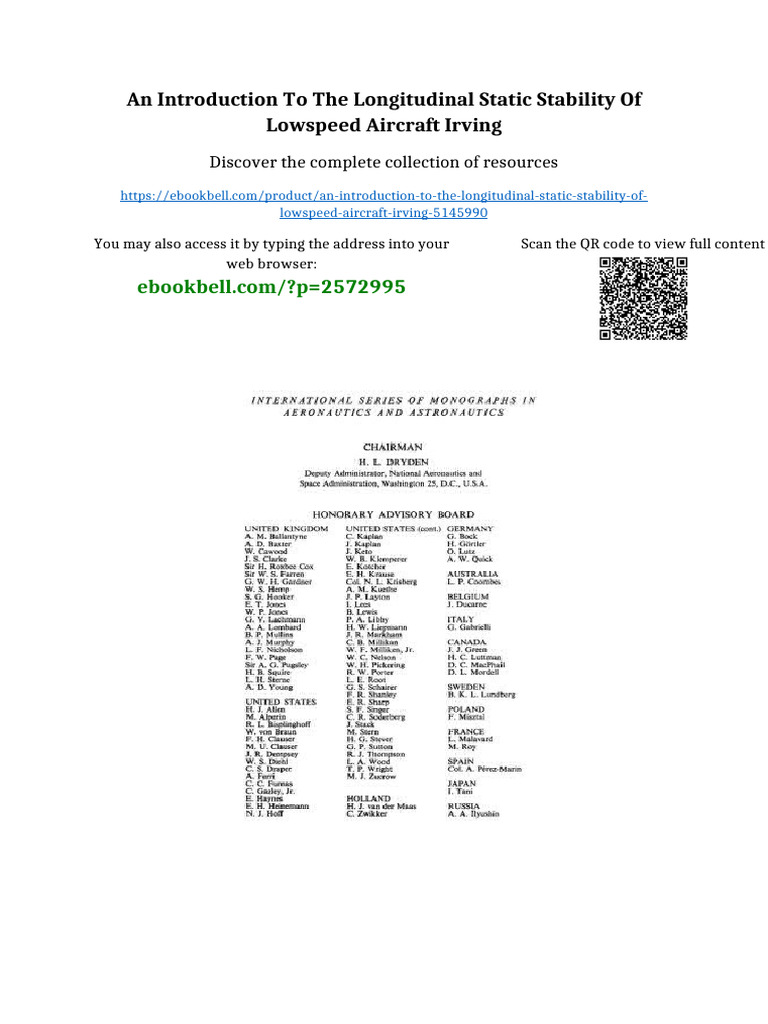 An Introduction To The Longitudinal Static Stability of Lowspeed ...