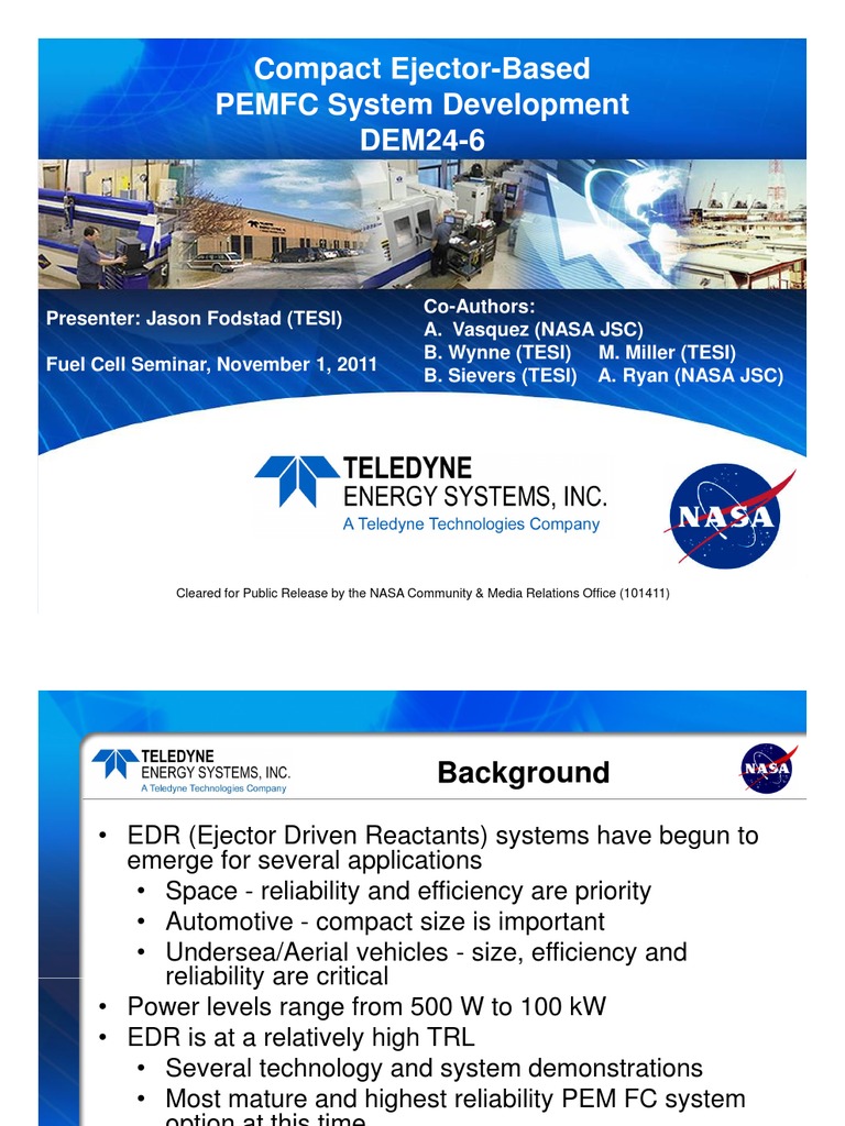 Compact Ejector-Based PEMFC System Development DEM24-6 | PDF | Fuel ...