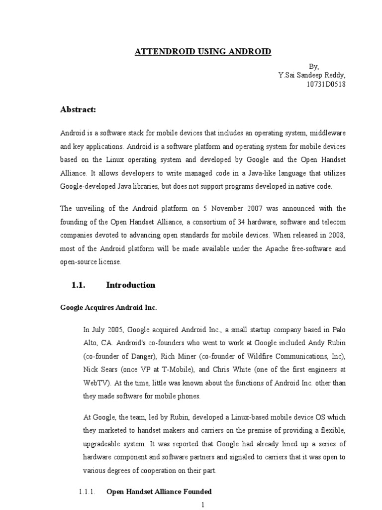 Attendroid Using Android: Google Acquires Android Inc | Download Free PDF | Android (Operating ...
