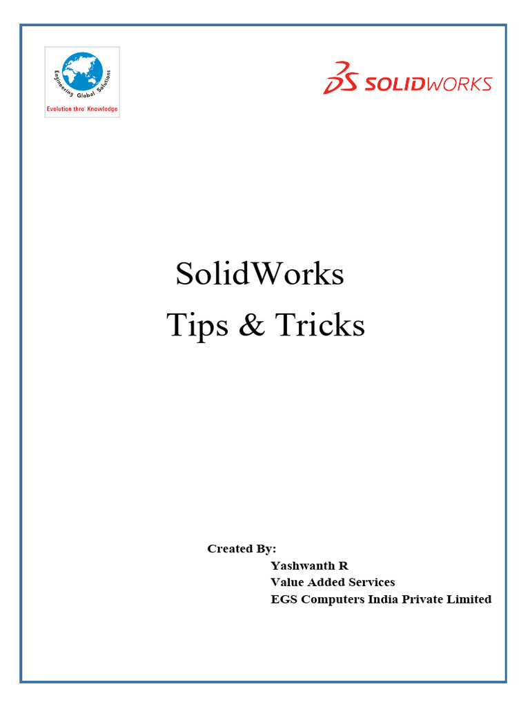SolidWorks Tips and Tricks | PDF | Circle | Angle