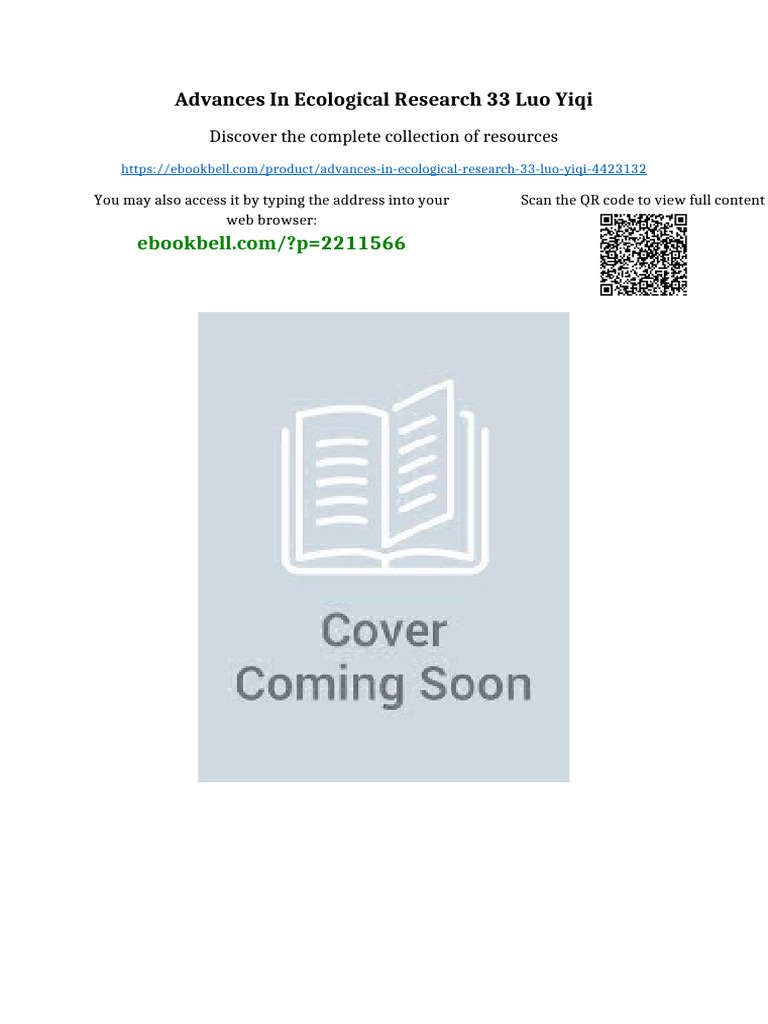 Advances in Ecological Research 33 Luo Yiqi Available Full Chapters ...