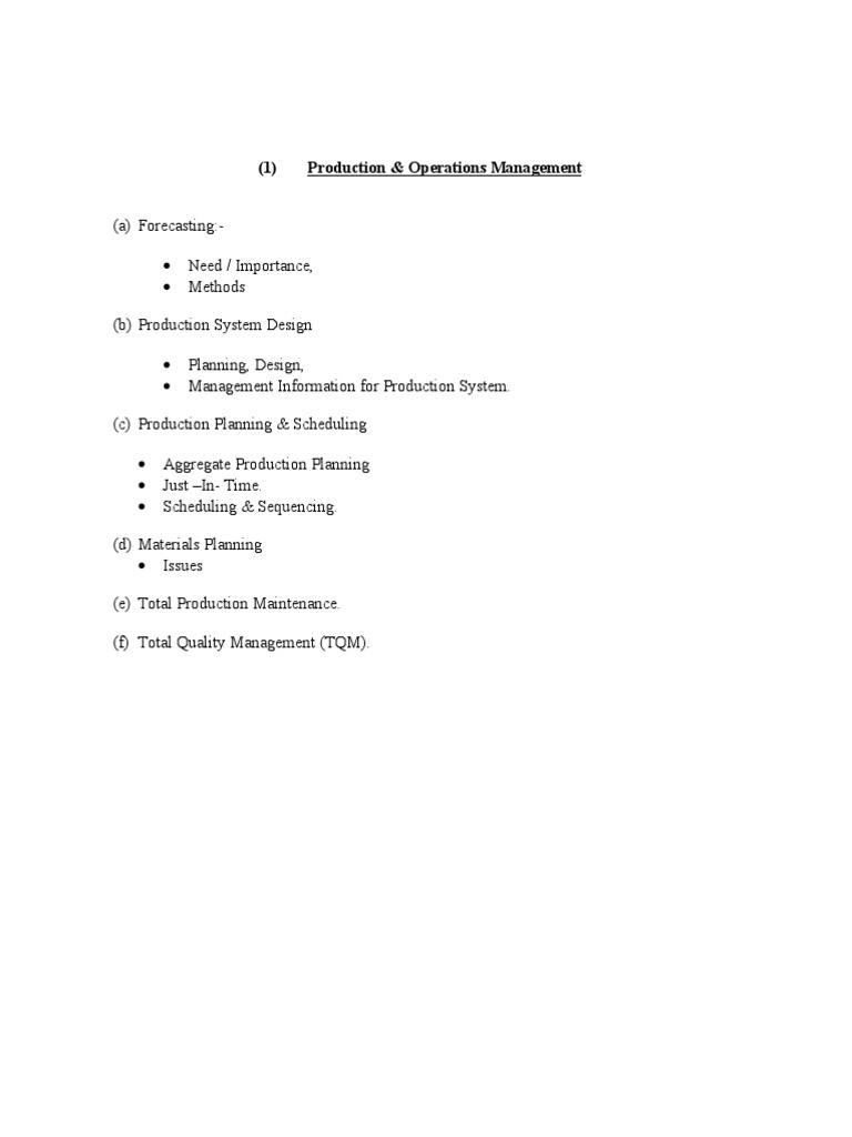 Production and Operations Management Guide | PDF | Computers ...