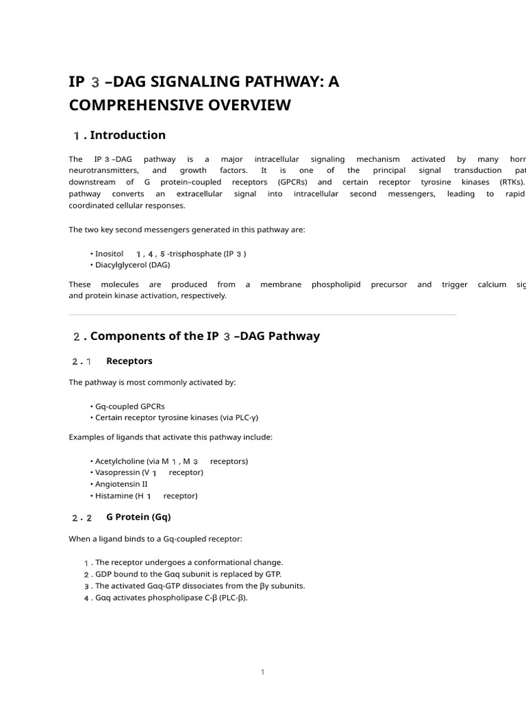 Ip3 Dag Signaling Pathway Document | PDF | Signal Transduction | Cell ...