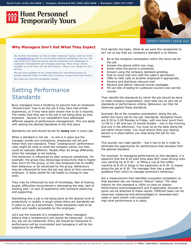 A10 Setting Performance Standards | PDF | Employment | Behavior