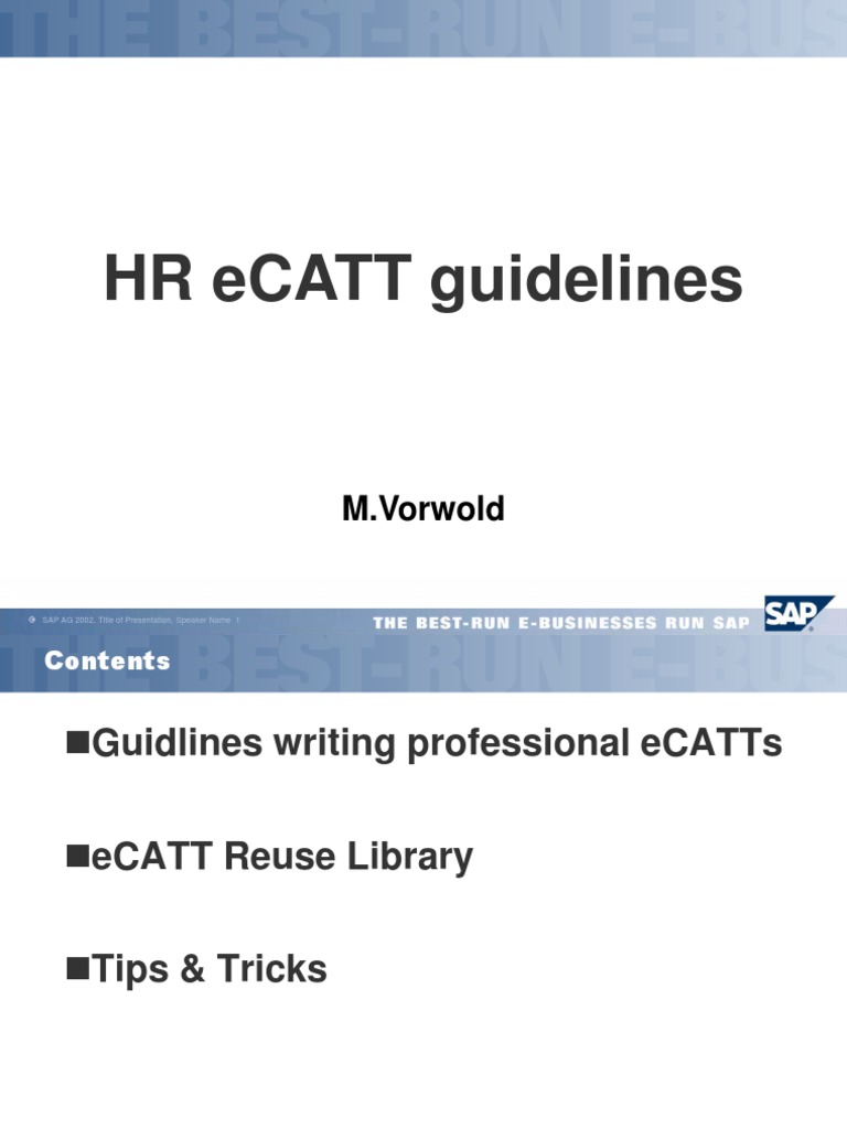 Ecatt Hr Guide Pdf Parameter Computer Programming Database Transaction 