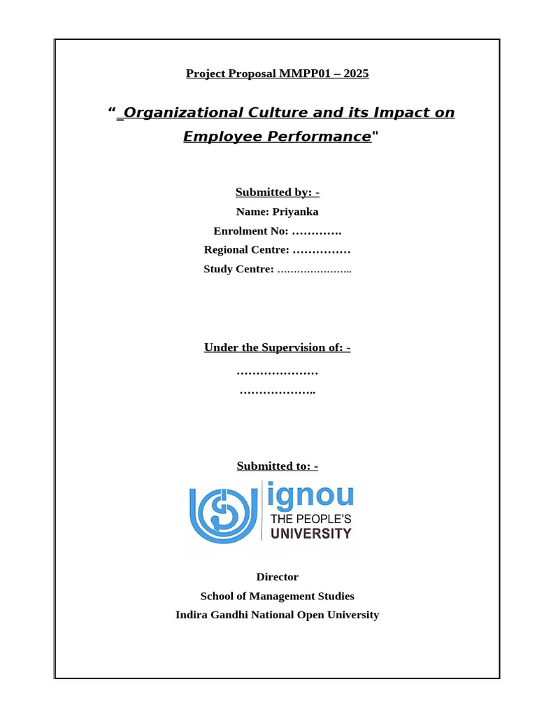 Title Project Proposal-1 | PDF | Organizational Culture | Job Satisfaction
