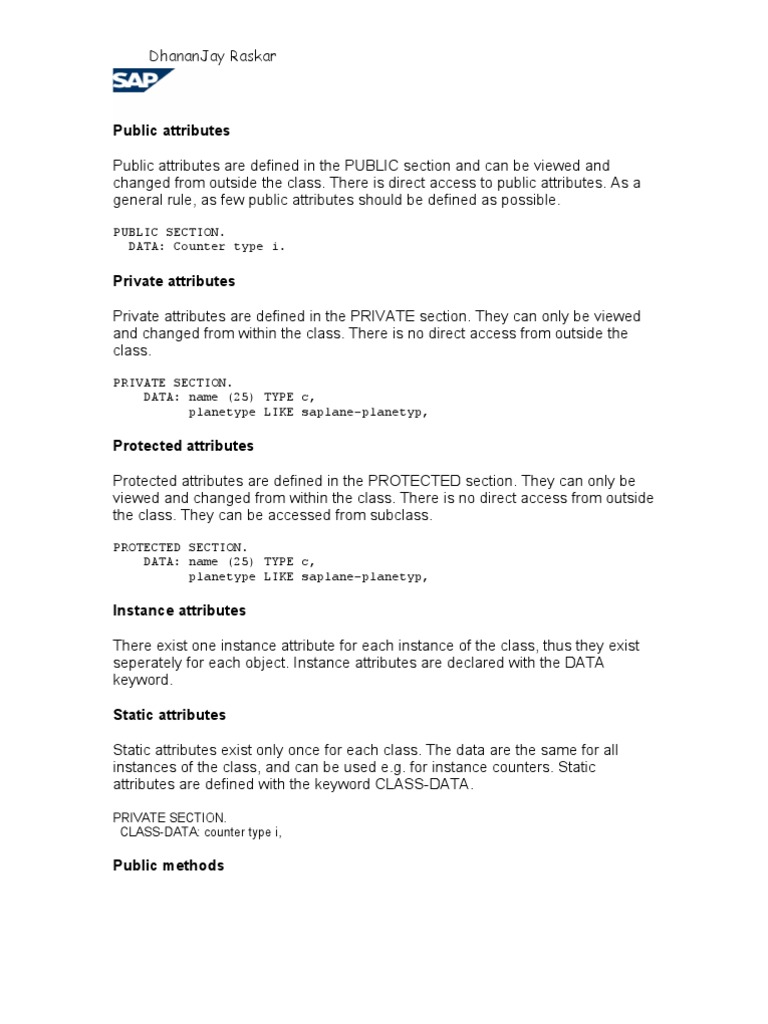 OOP Concepts and Examples | PDF | Method (Computer Programming ...