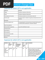RCM Expenses List Under GST 2023 | PDF | Taxes | Debits And Credits