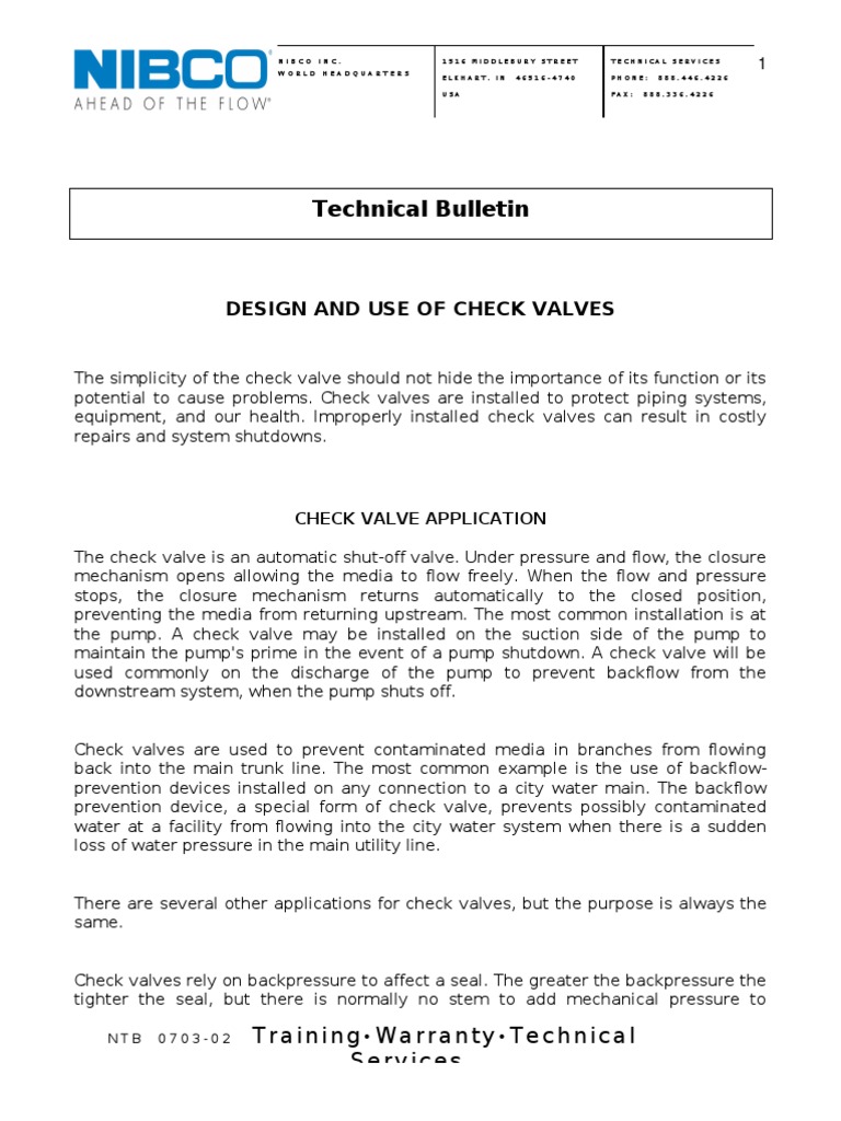 Check Valve Guide for Engineers | PDF | Valve | Pump