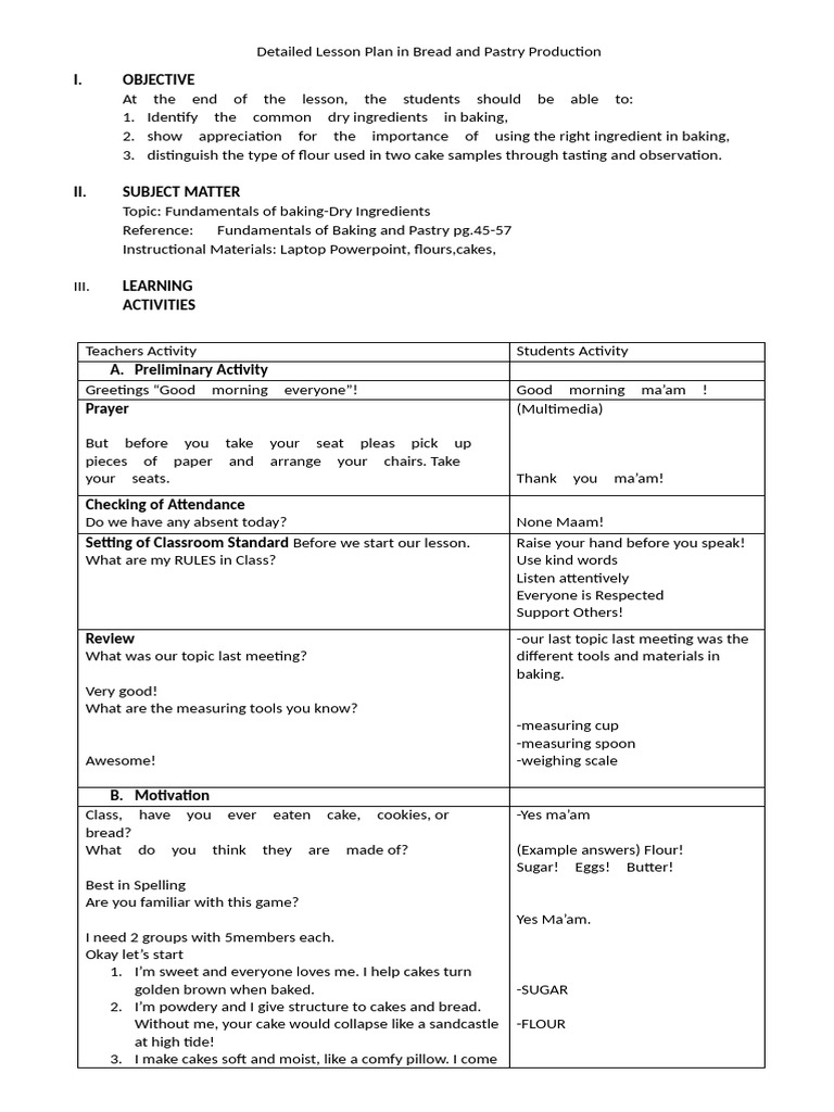 Detailed Lesson Plan in TLE | PDF | Sugar Substitute | Sugar