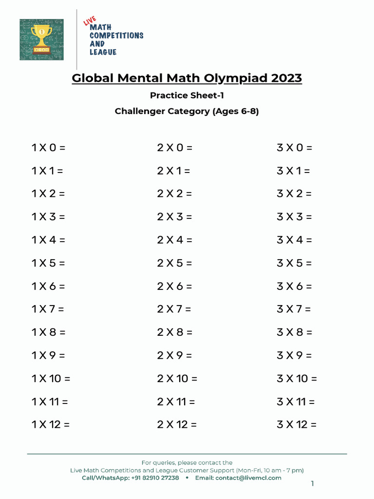 8-Challenger Practice Sheet 1-MMWC 2024 | PDF