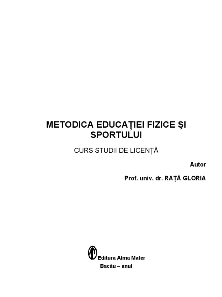 Metodica Educatiei Fizice Si Sportului