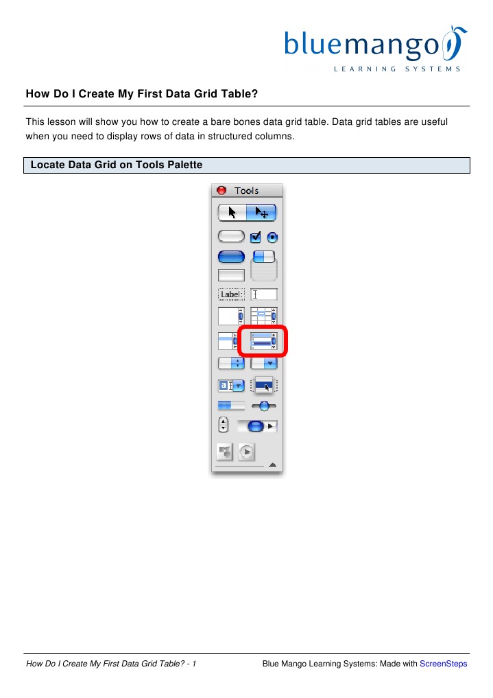 Datagrid Tutorial Pdf Array Data Structure Data Management