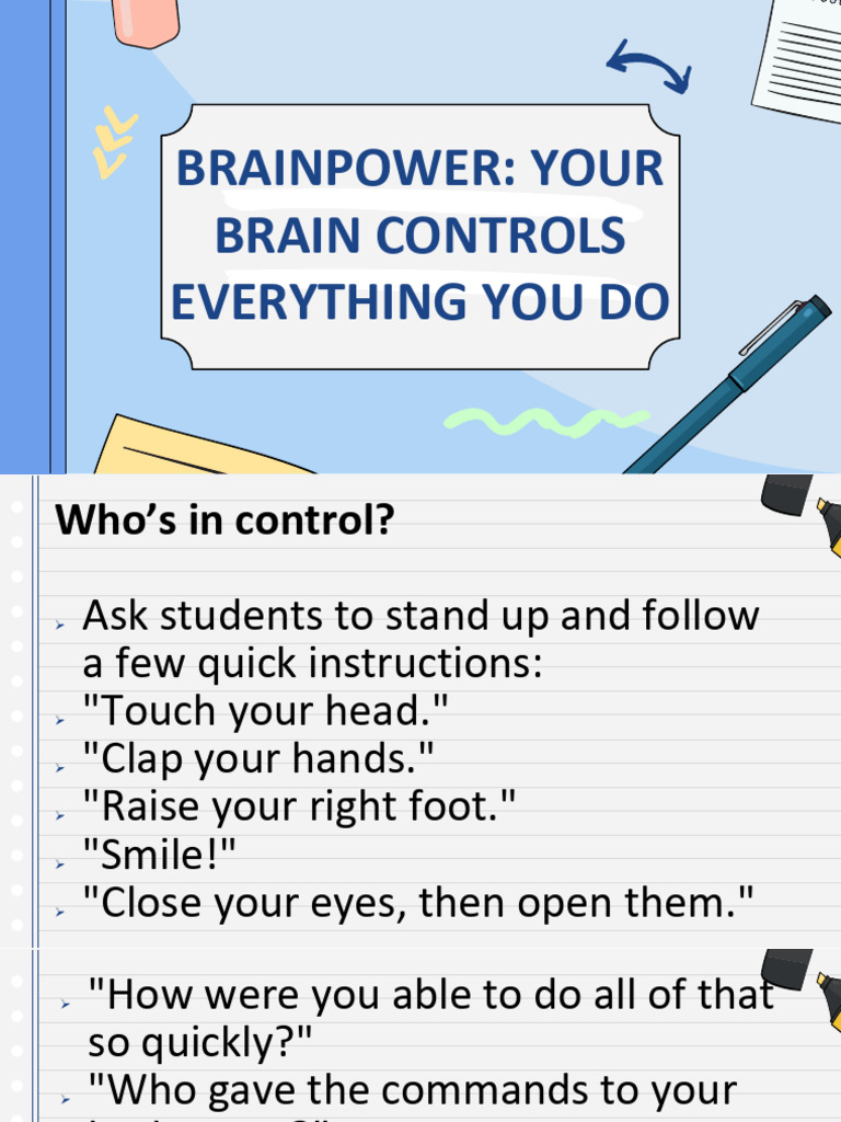 Lesson 6 Brainpower Your Brain Controls Everything You Do | PDF