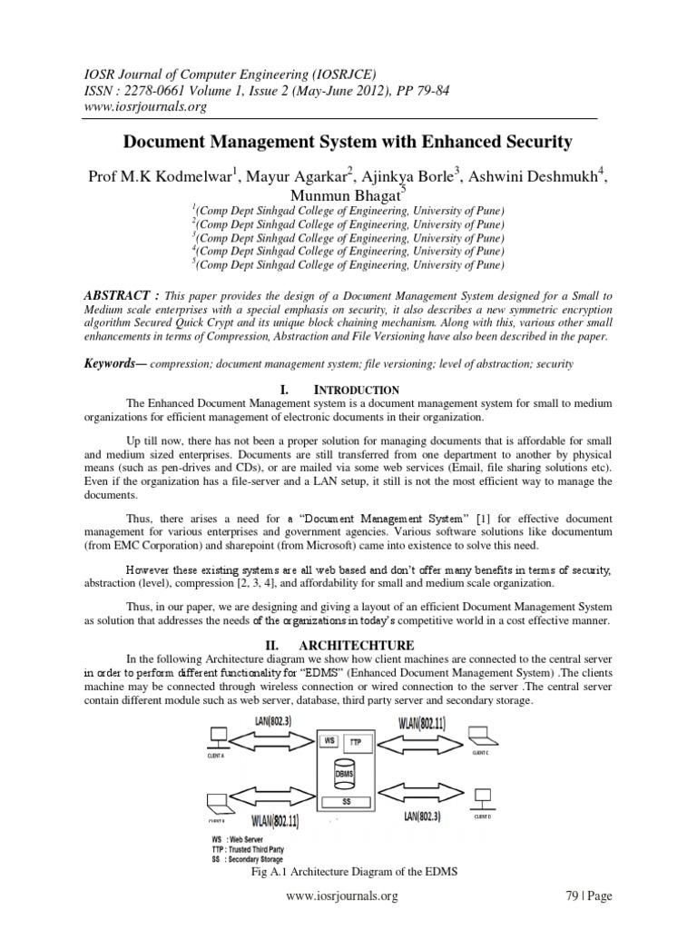 Document Management System With Enhanced Security | PDF | Cipher | Key ...