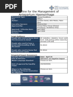 Antepartum Haemorrhage Management Guide | PDF | Childbirth | Pregnancy