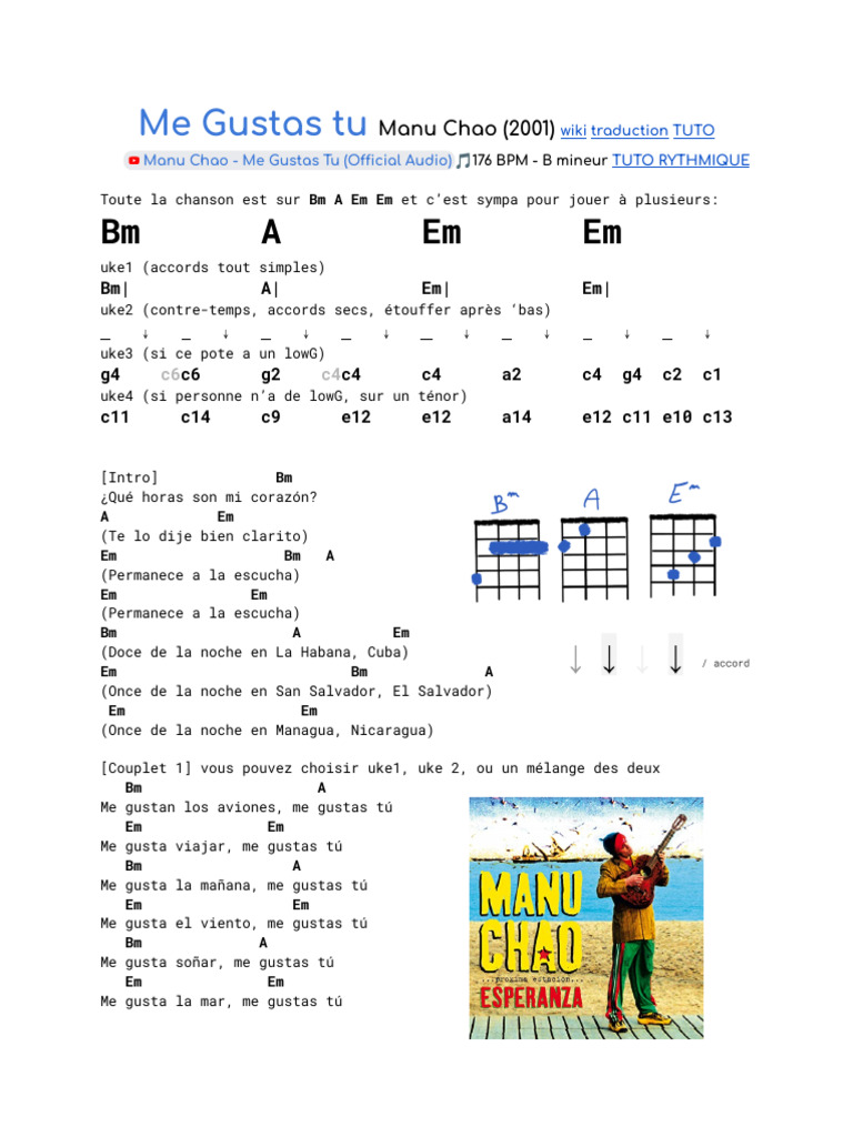 Me Gustas Tu - Doc Ben Au Ukulélé - Patréon | PDF
