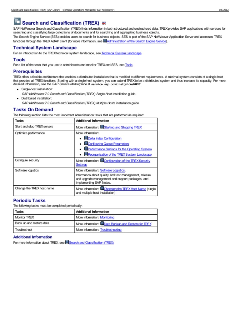 Search and Classification TREX | PDF | Installation (Computer Programs ...