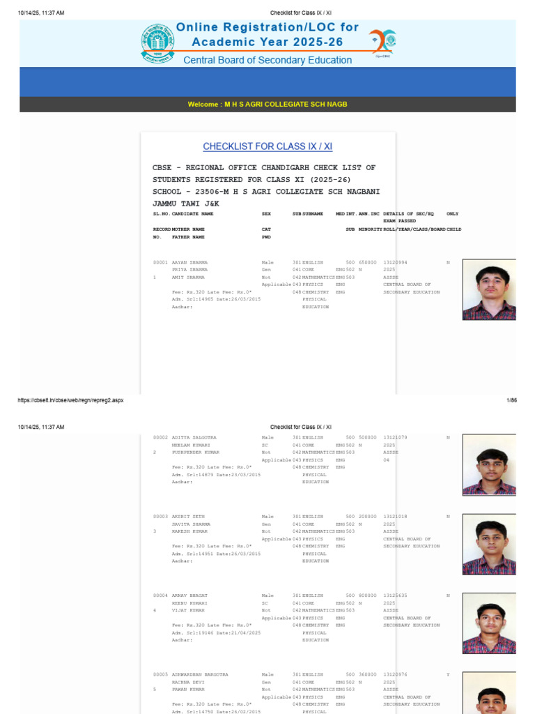 Checklist For Class Xi After Correction | PDF | Educational Stages ...