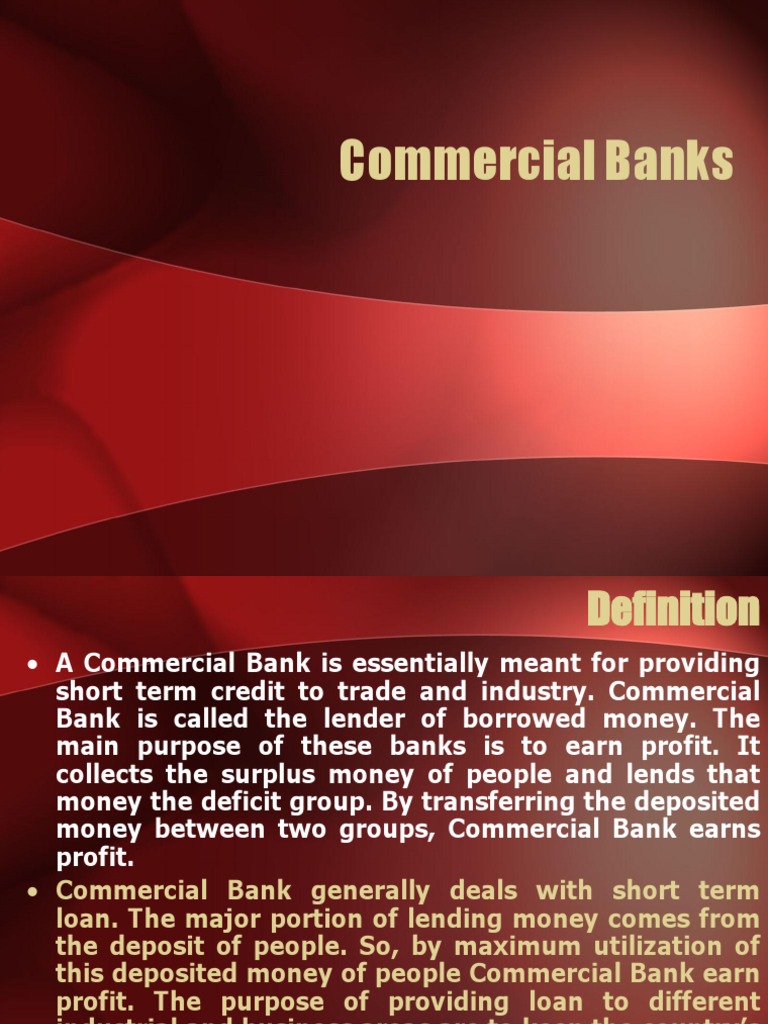 Understanding Commercial Banks' Roles | PDF | Commercial Bank | Central ...