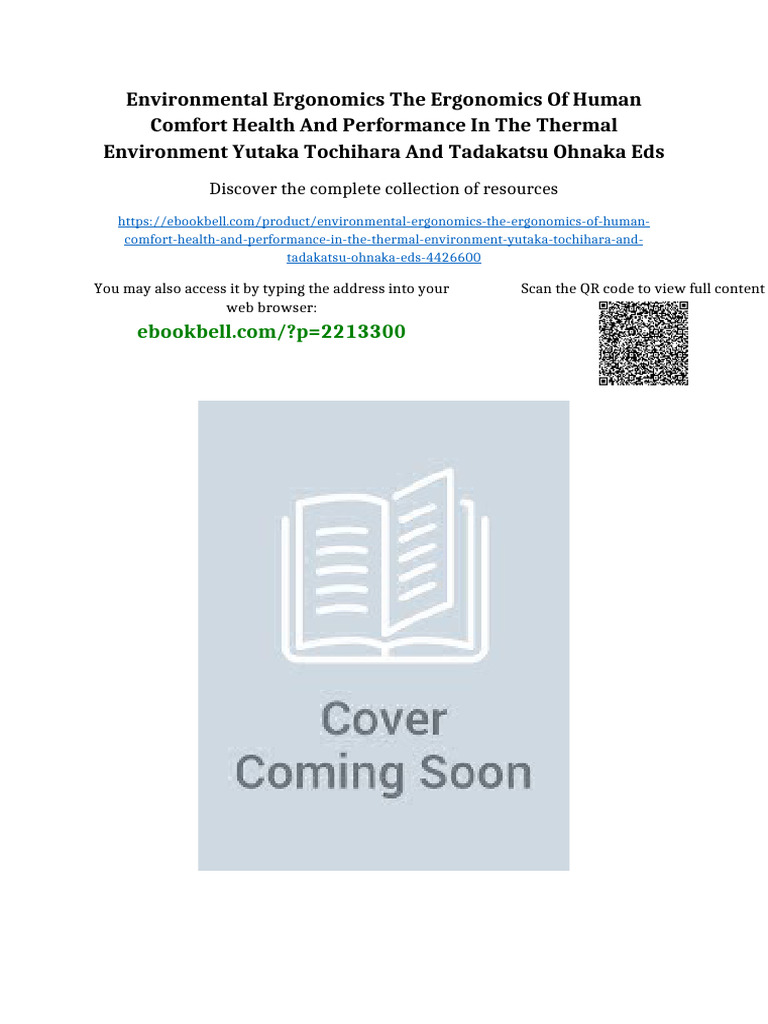 Environmental Ergonomics The Ergonomics of Human Comfort Health and ...