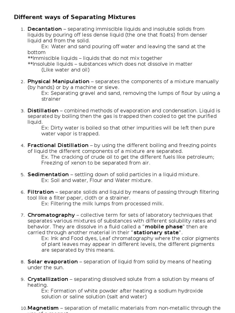 Separating Mixtures | PDF | Filtration | Liquids