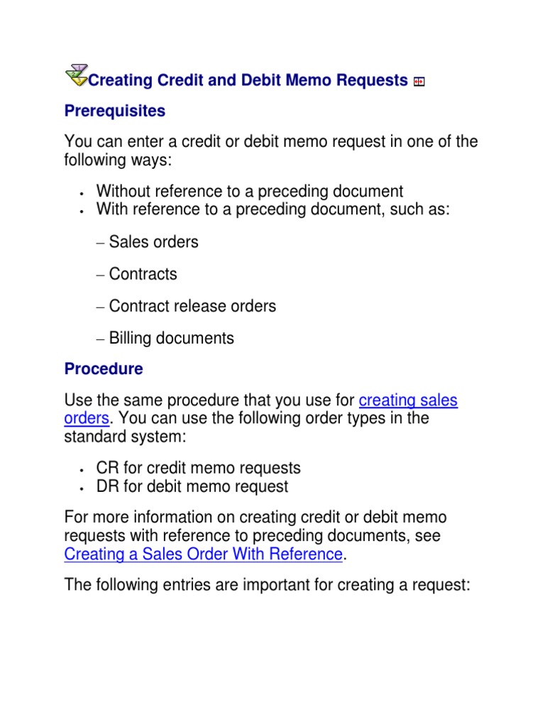 Credit Memo Request | PDF | Invoice | Debits And Credits